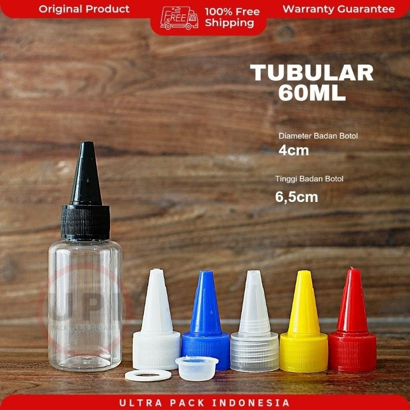 Jual KEMASAN BOTOL TINTA ISI ULANG ANTI BOCOR - BOTOL PET TUBULAR 60ML ...