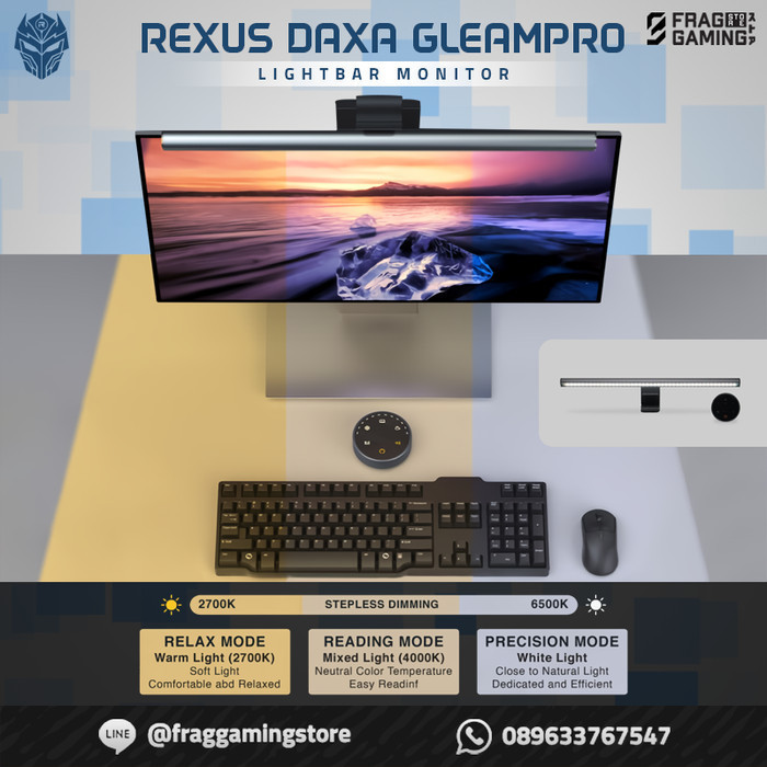 Jual Rexus Daxa Gleampro / Gleam Pro Monitor Lightbar Wireless Touch ...