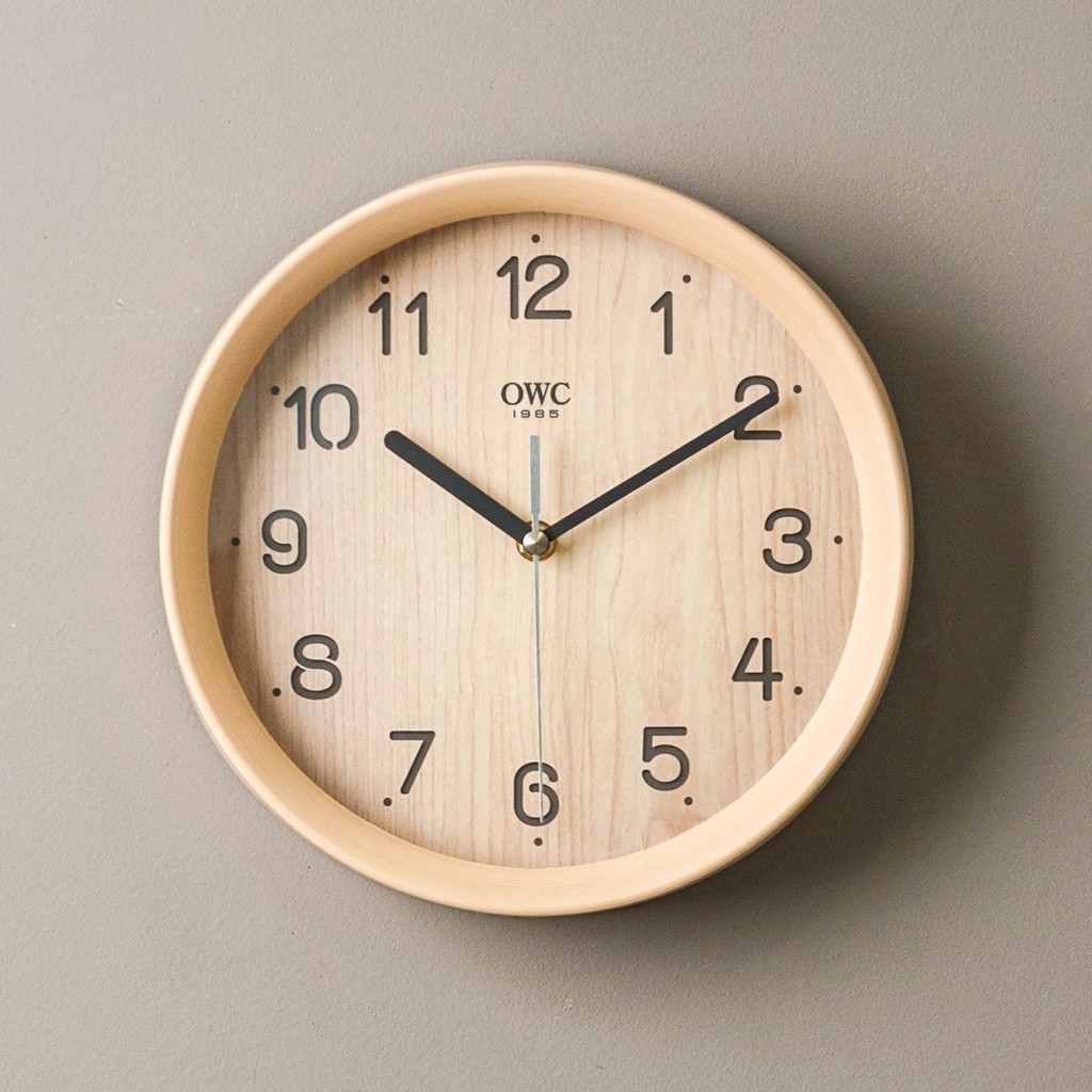 Jual ORIENT OWC jam dinding interior kayu senyap desain analog natural ...