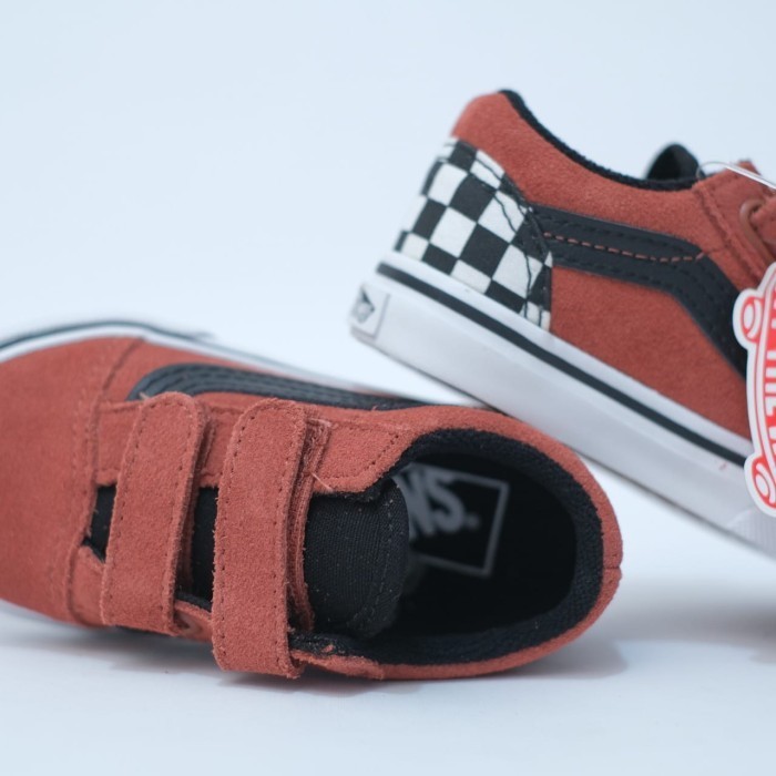 Jual Vans Toodler Old Skool Velcro Suede Redwood Black (Bnib) | Shopee ...