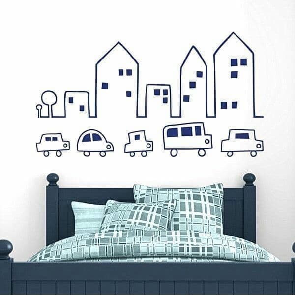 Jual WALL STIKER MOBIL GEDUNG CAR STICKER TEMBOK KAMAR ANAK DINDING ...