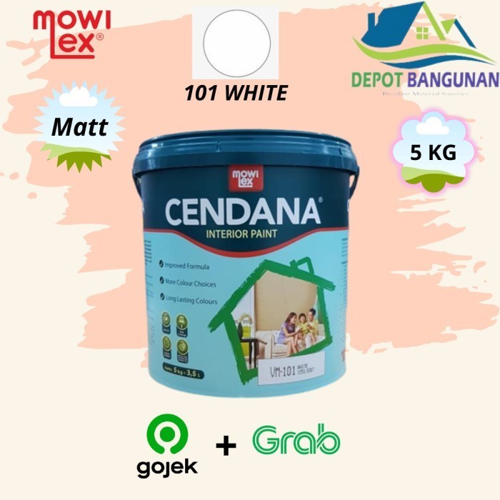 Jual Cat Plafon Grc Cat Tembok Mowilex Cendana Interior 5 Kg 101 White ...