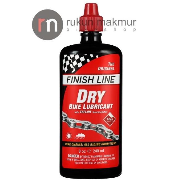 Jual NEW Finish Line Teflon Plus Dry Lube Red 8oz 240ML Bike Chain ...
