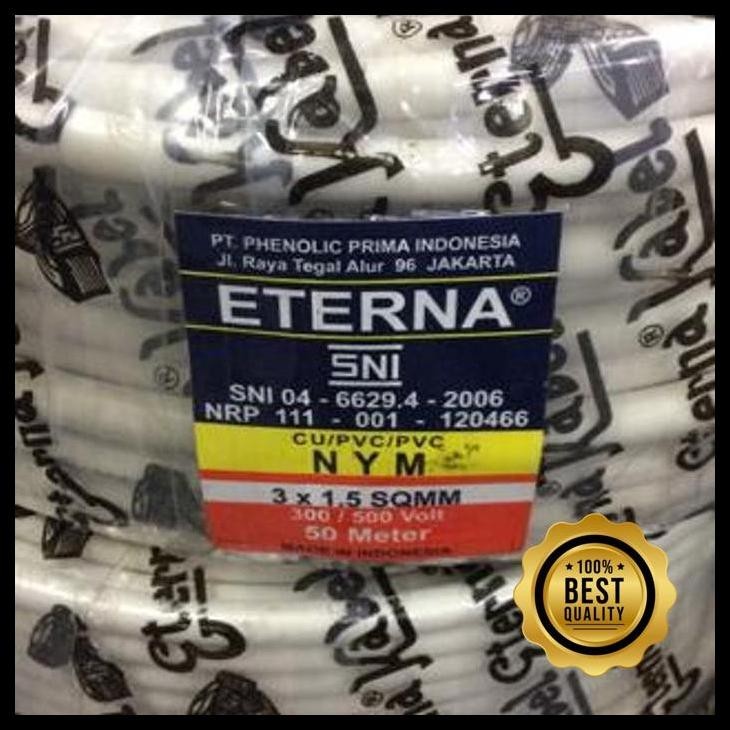 Jual Kabel Eterna Nym 3X1,5 / Kabel Listrik Eterna Nym 3X1.5 |Per Roll 50 M | Shopee Indonesia