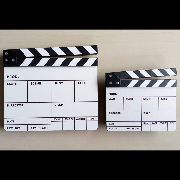 Jual 1 Set Clapper ard Movie Slate 2 Ukuran Black White Design | Shopee ...