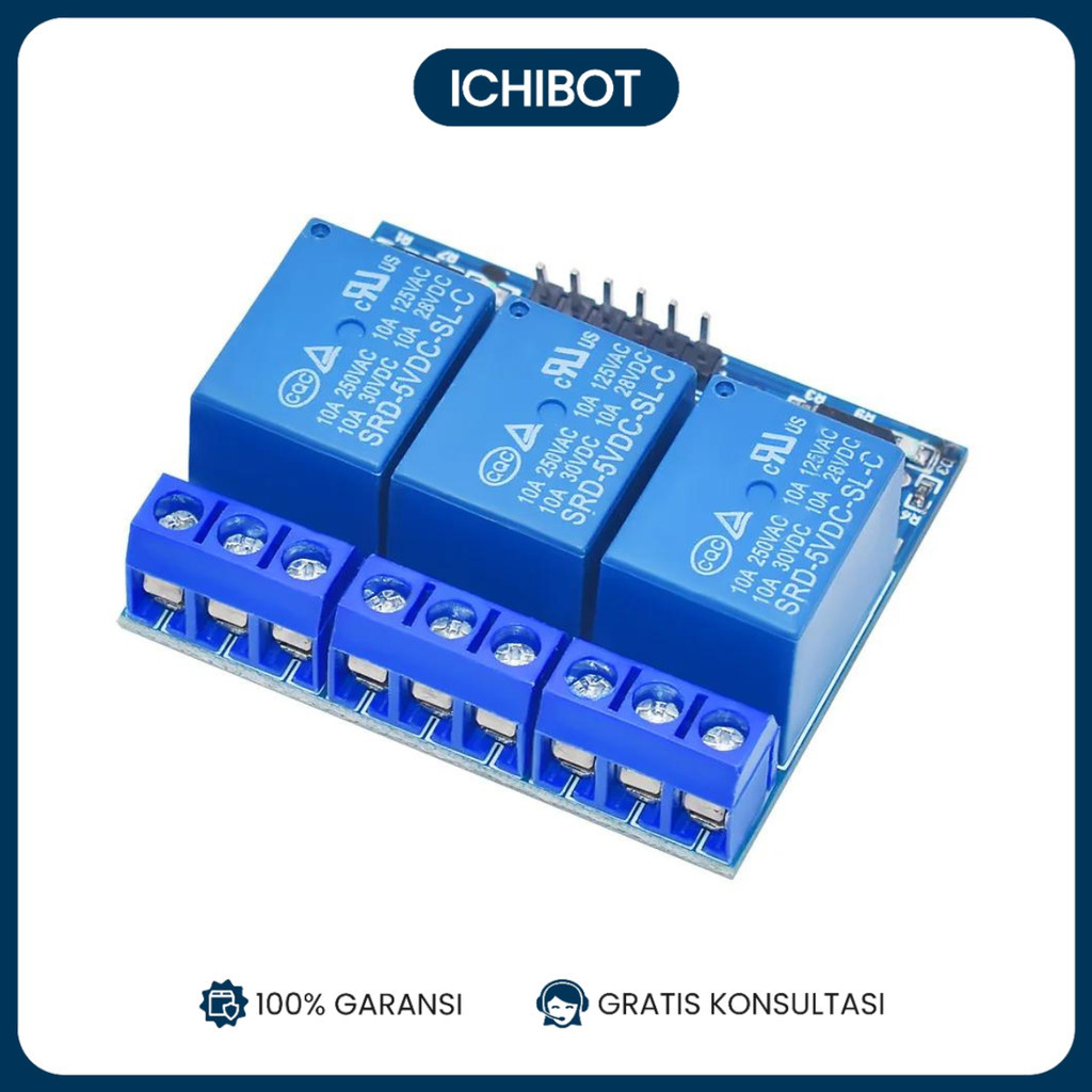 Jual ICHIBOT Modul Relay 3 Channel 3 Way Module With Optocoupler ...