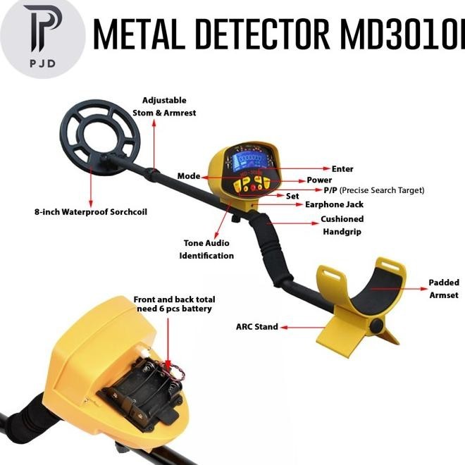 Jual Detektor Emas Logam Gold Metal Detector Digital Md3010Ii Md3010 Ii ...