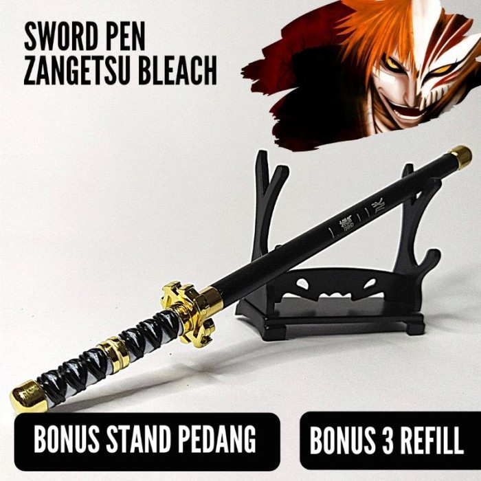 Jual Arom Pulpen Pedang Mini Viral Anime Ichigo Bleach Sword Pen Pena ...