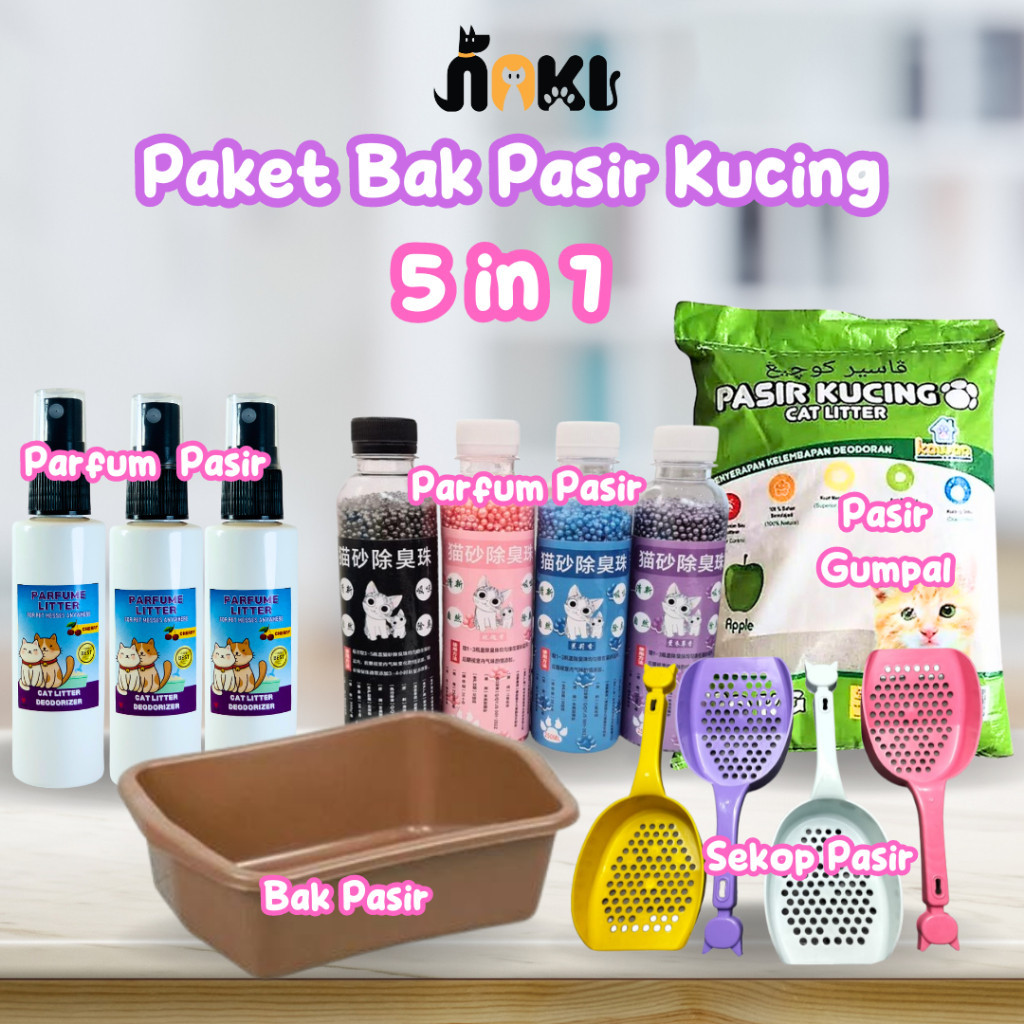 Jual [GROSIR] PAKET CAT LITTER BOX KUCING 5 IN 1 | BAK PASIR KUCING ...