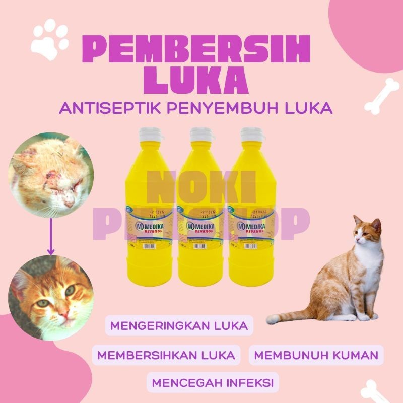 Jual [GROSIR] PEMBERSIH LUKA KUCING 100ML | CAIRAN ANTISEPTIK OBAT LUKA ...