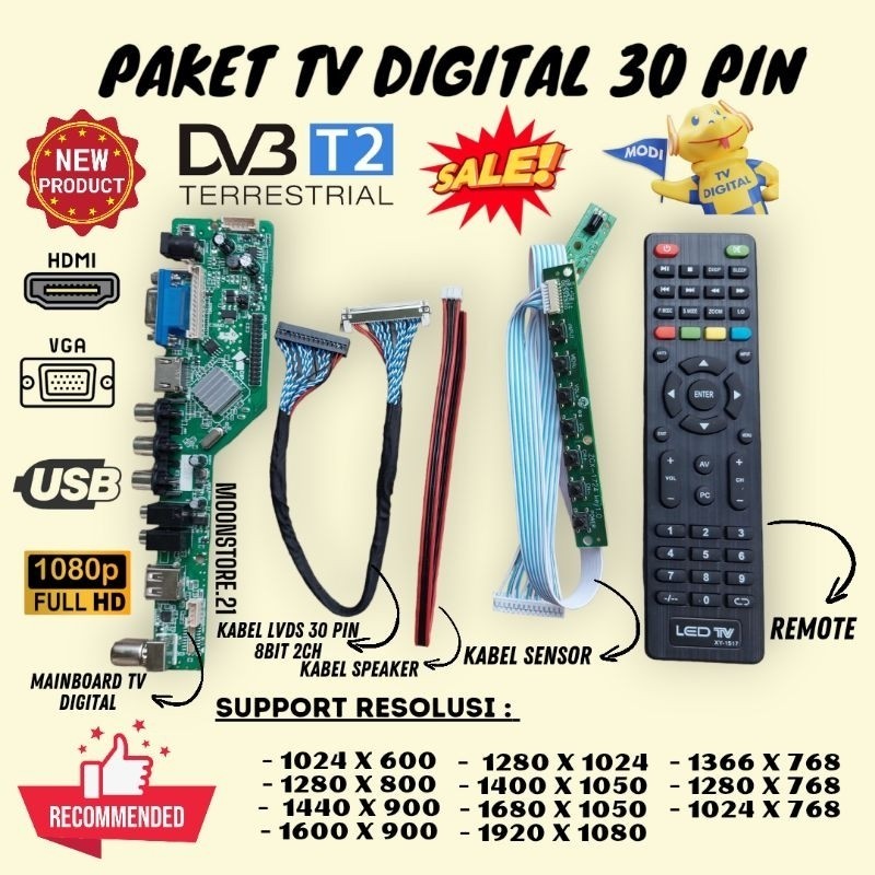 Jual Paket Mainboard Lcd Led Tv Digital Dv3 T2 30 Pin | Shopee Indonesia