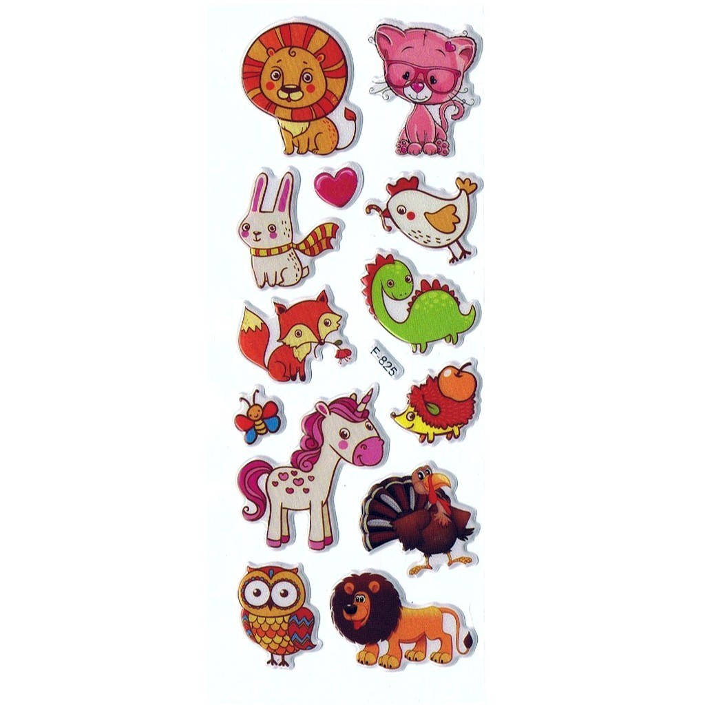 Jual SK540 Sticker Tempel Tempelan Hiasan Reward Anak Embos Animal ...