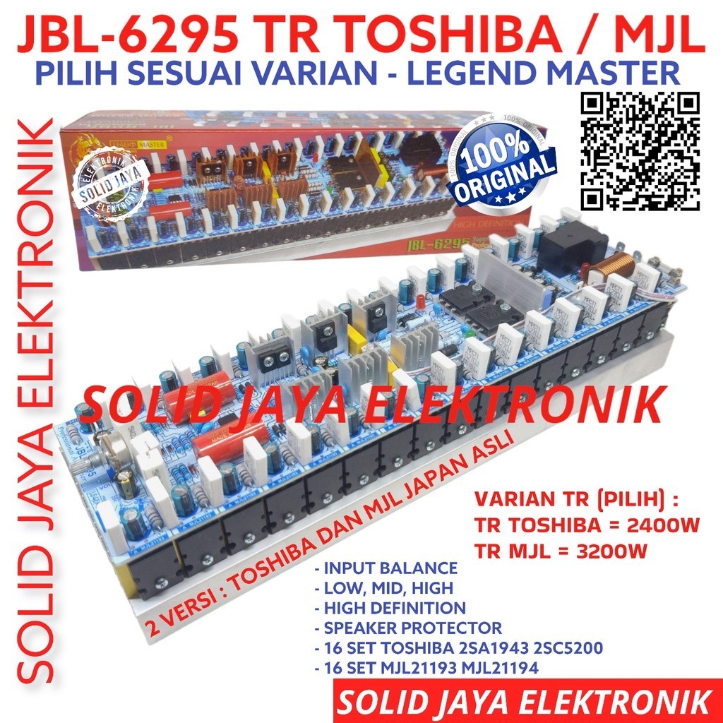 Jual Kit Power Amplifier Jbl6295 2400W 3200W Mono Plus Tr Final Toshiba ...