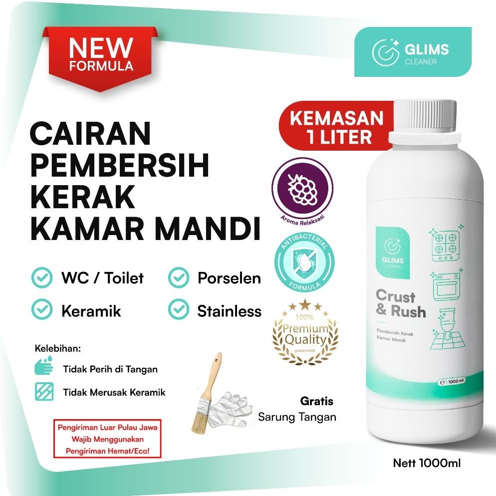 Jual Glims Cleaner 1000ml Pembersih Kerak Kamar Mandi Keramik Porselen ...