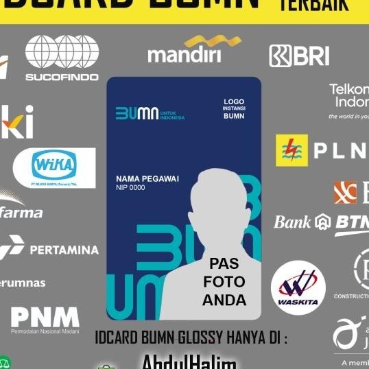 Jual Cetak Idcard Id Card Bumn Terbaru Name Tag Baru Glossy Mengkilap ...
