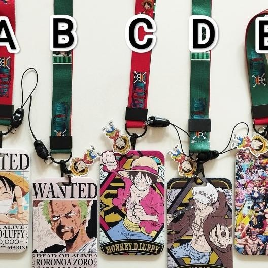Jual One Piece Anime Id Card Holder Lanyard 1 Luffy Zoro Law Name Tag ...