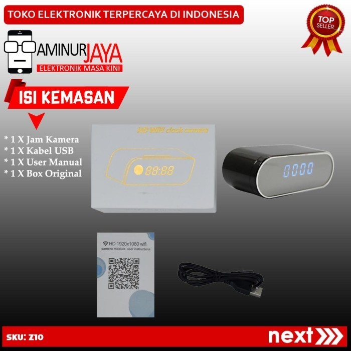 Jual Z10 Kamera Jam Meja Wifi Spy Cam Hidden Camera Tersembunyi Desk ...