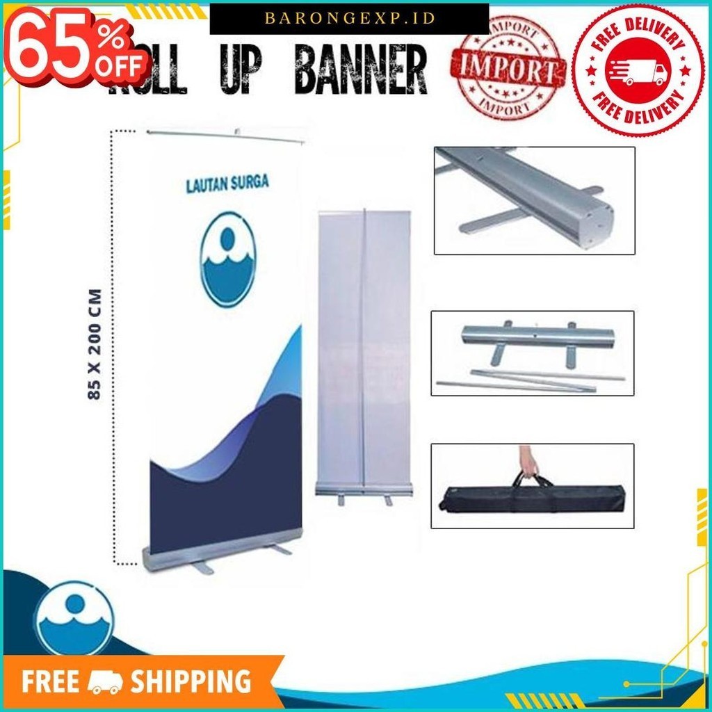 Jual ROLL UP BANNER 60X160 ROLLUP BANNER 80X200 STANDING BANNER BERDIRI 1 SISI 85X200 ALUMUNIUM ...