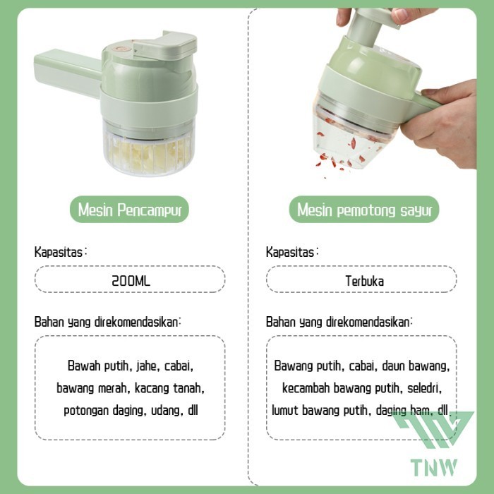 Jual Tnw Food Chopper 4 In 1 Blender Quatre Kapsule Alat Pemotong ...