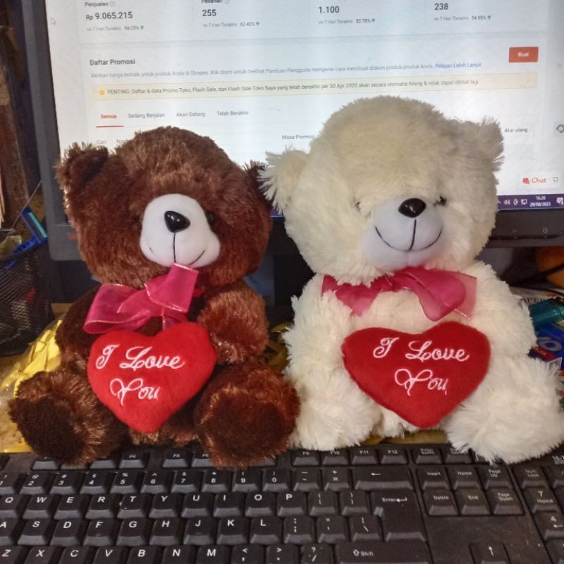 Jual Boneka Teddy Bear Love Ukuran 25cm Boneka Lucu Bear Bahan Raspur ...