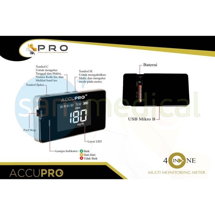 Jual Accu Pro Multicheck 4in1 /Cek Gula,Cholesterol ,Asam Urat ...