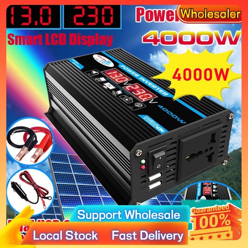 Jual 4000W Mobil Inverter 12V DC Ke 220V AC Power Converter LED Display ...