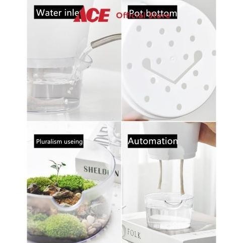 Jual Arthome 15 Cm Pot Penyiram Tanaman Otomatis Hexagonal - Putih ...