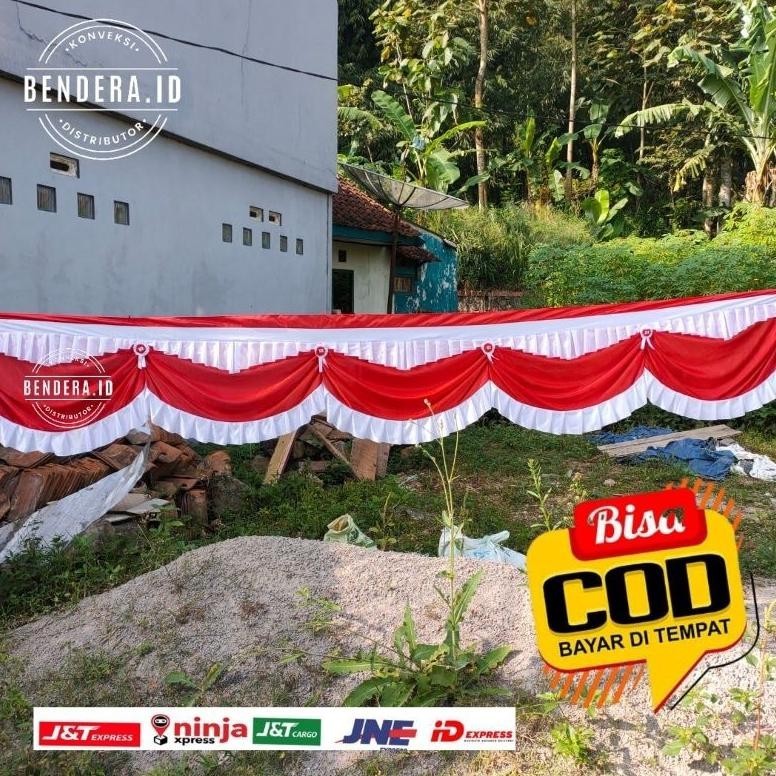 Jual aq-54 bendera merah putih panjang bendera backdrop merah putih ...