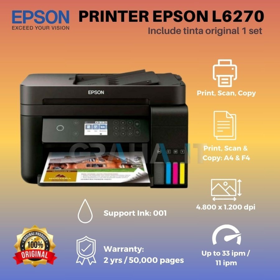 Jual Printer Epson EcoTank L6270 A4 Wi-Fi Duplex All-in-One Ink Tank ...