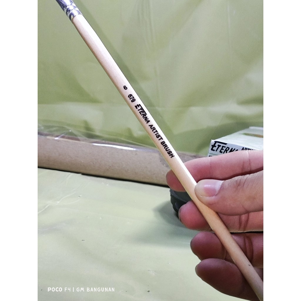 Jual Kuas / Brush King lukis gagang panjang putih kuas cat pipih ETERNA ...