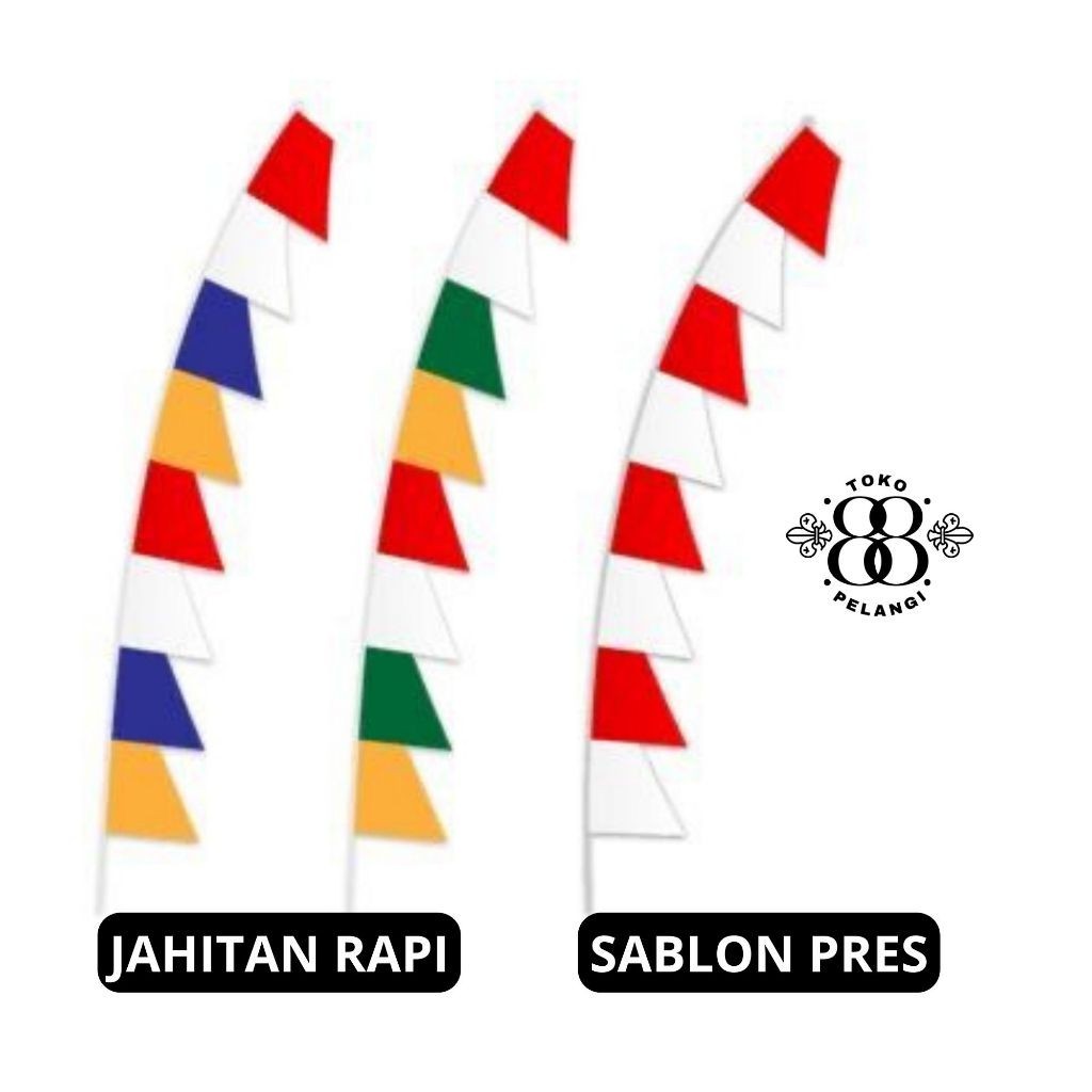 Jual (20pcs) Bendera Umbul-Umbul Garuda Warna Merah Putih Panjang 8 Gelombang | Shopee Indonesia