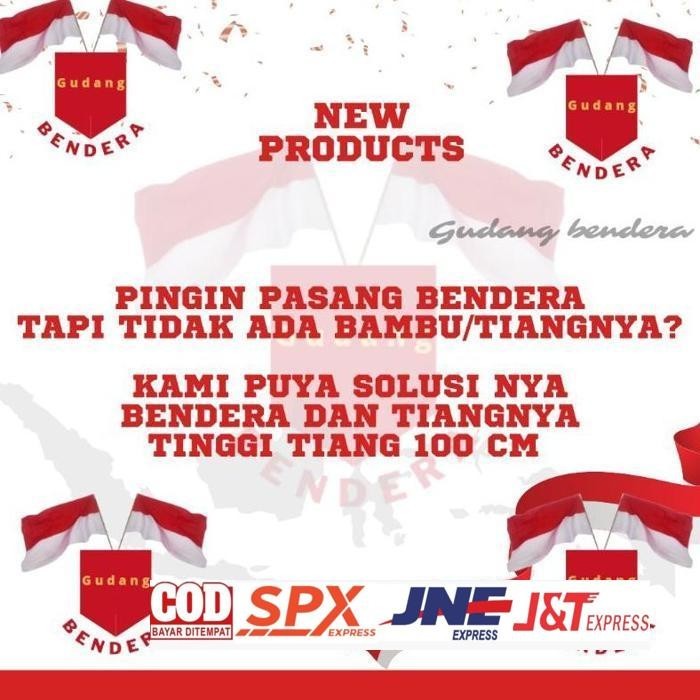 Jual Promo Bendera Indonesia Bendera Merah Putih Tambah Tiang Bambu ...