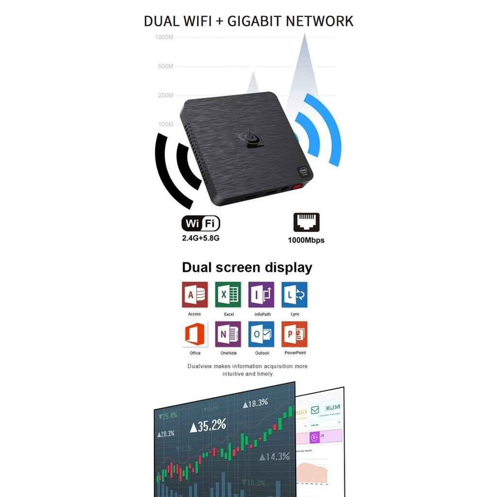 Jual Mini Pc T4 Pro Intel Celeron N3350 4/64Gb Dual 4K Windows 10 ...