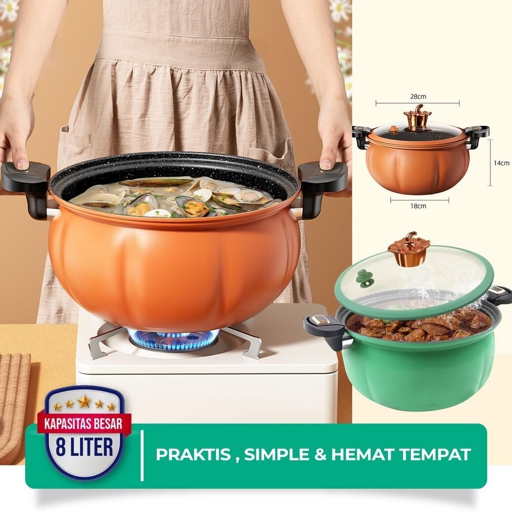 Jual SALE QME Panci Presto Bulat Bentuk Labu Berbahan Batu Medis Dan ...