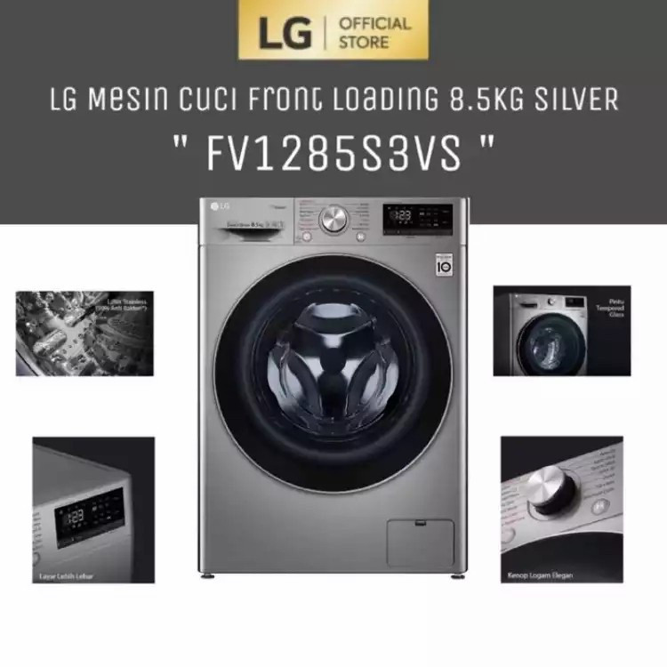 Jual MESIN CUCI LG FRONT LOADING 8.5KG FV1285S3VS / FV 1285S3VS 1285 ...