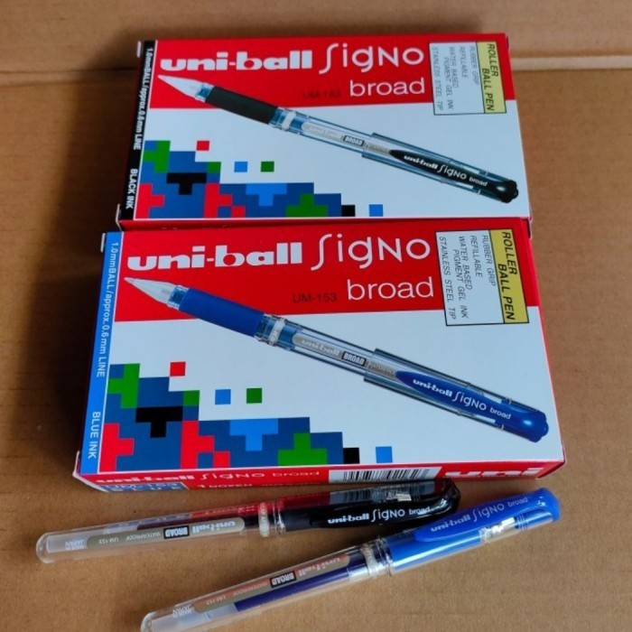 Jual Pulpen Uni-Ball Signo Micro 0,5Mm (Umn-153) Hitam-Biru Ball Pen ...