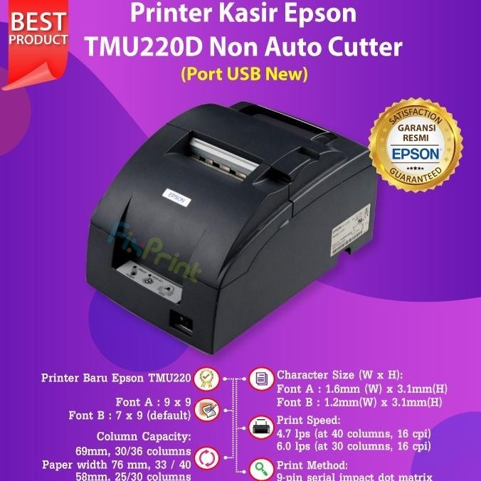 Jual Printer Epson TMU220 TMU-220 Printer POS Kasir TMU220D Non Auto ...
