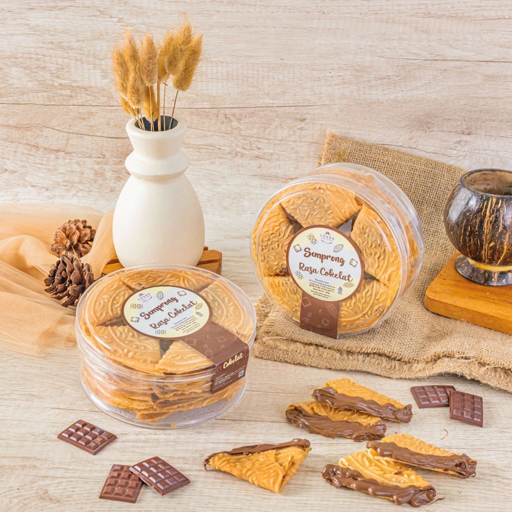Jual Makanan Ringan Cemilan Cookies Kue Manis Semprong Cokelat - Loves ...