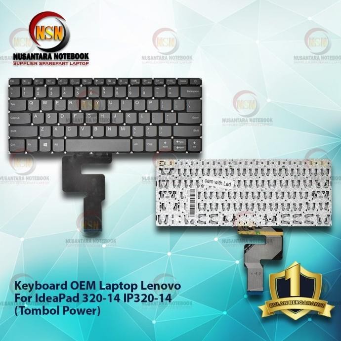 Jual Keyboard Laptop Lenovo Ideapad 320-14 Ip320-14 Hitam Socket Tengah ...