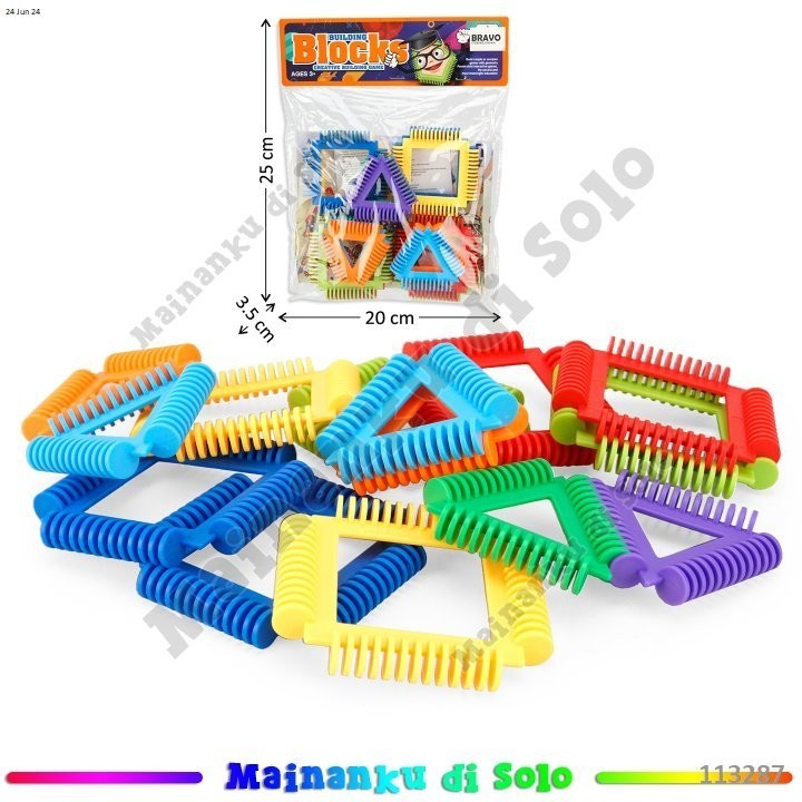 Jual [Mainanku] Puzzle Block Geometri Sisir 14 Pcs Blocks Mainan Anak ...