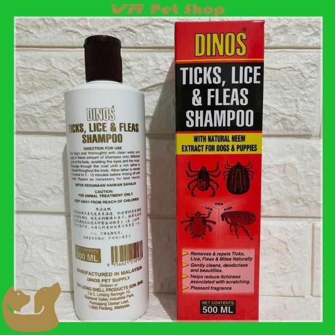 Jual Dinos Ticks Lice & Fleas Shampoo 500Ml / Shampoo Anjing Anti Kutu ...
