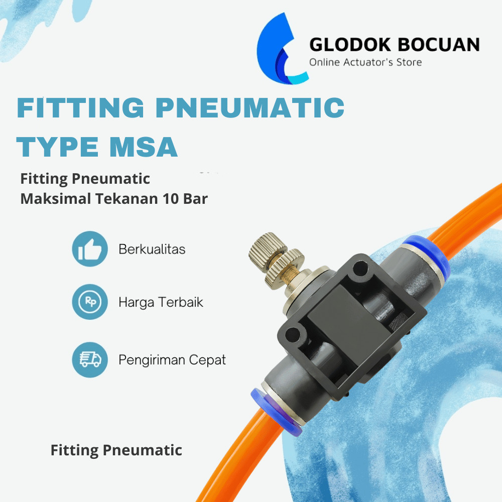 Jual MSA 10 Fitting Speed Control Pneumatic Slip Lock Selang 10mm x ...