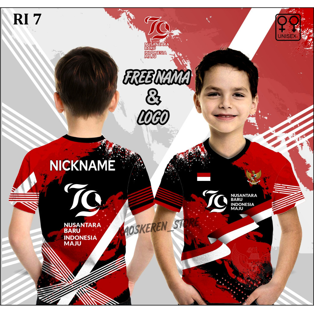 Jual jersey hut ri ke 79 anak baju kemerdekaan indonesia 2024 kaos anak indonesia merdeka ...