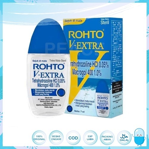 Jual ROHTO V-EXTRA CAIRAN STERIL TETES MATA 7 ML MEREDAKAN MATA MERAH ...