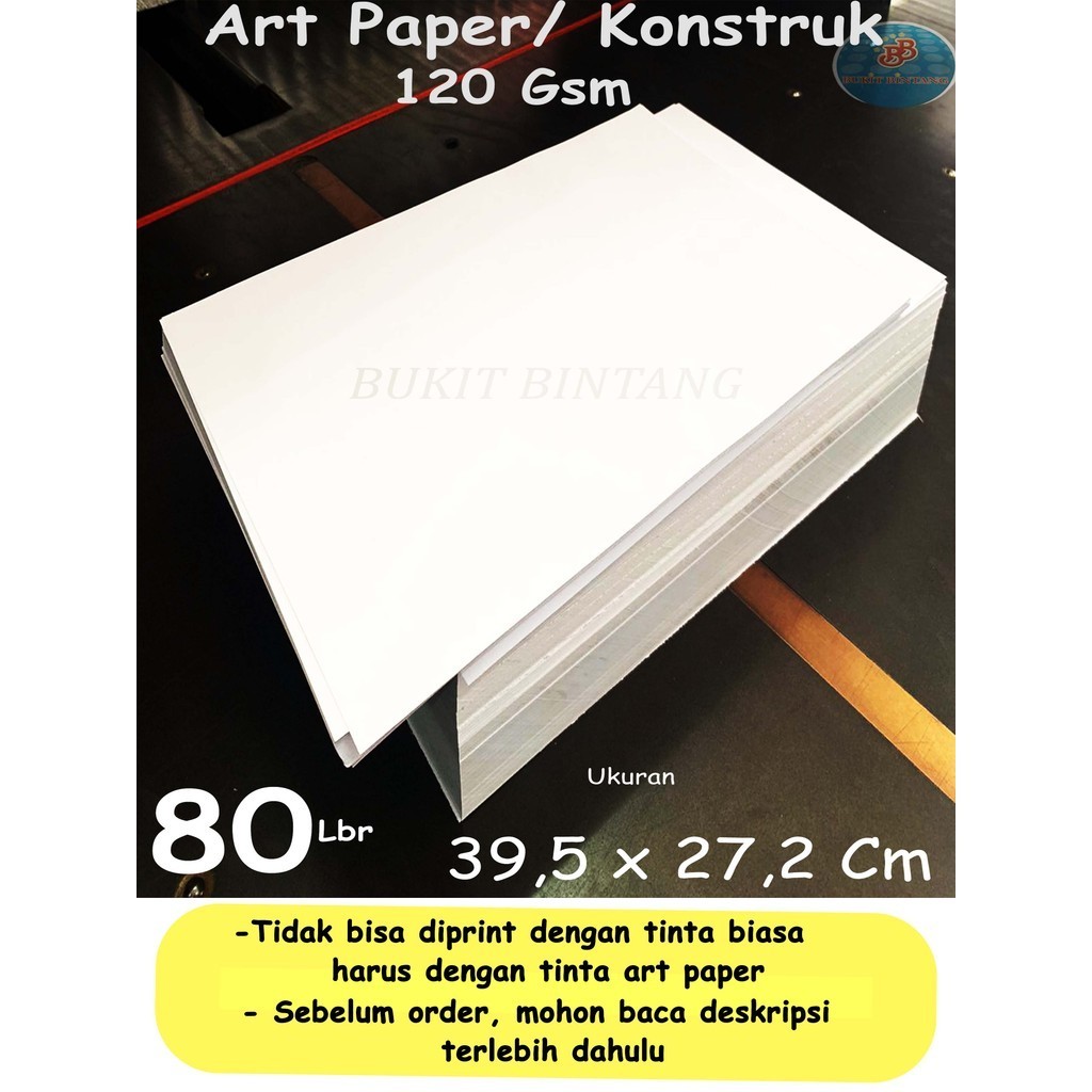 Jual Art Paper / Konstruk 120 Gsm Ukuran 39,5 x 27,2 Cm , 80 Lembar | Shopee Indonesia