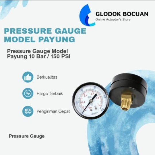 Jual MANOMETER PRESSURE GAUGE RANGE 0-1 MPA 0-10 BAR 150 PSI MODEL ...
