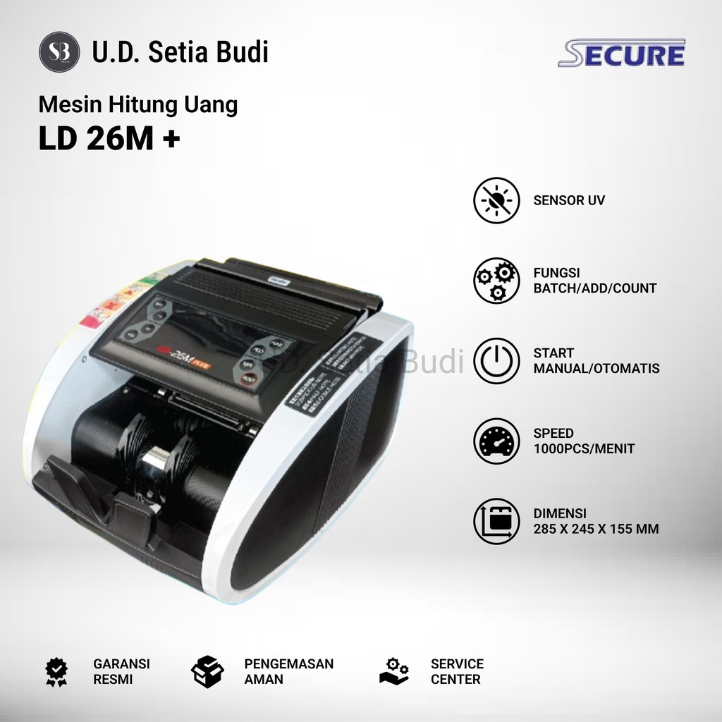 Jual Mesin Hitung Uang Secure LD-26M Plus Money Counter Secure LD-26M ...