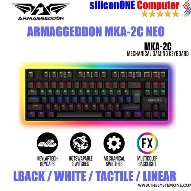 Jual Armaggeddon Mka-2C Neo Black/White Keyboard Mechanical Gaming Rgb ...