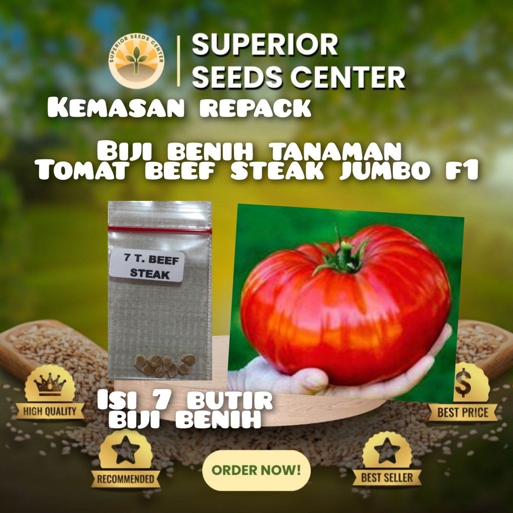 Jual kemasan repack plastik klip 7 butir biji benih tanaman tomat beef ...