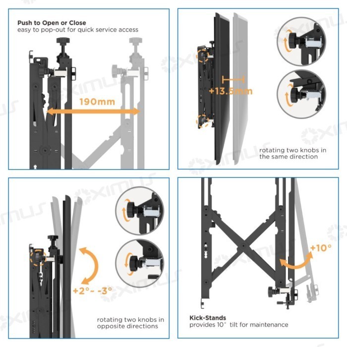Jual Lin Bracket Led Tv Video Wall Pop Up Tilt Micro Adjustment Oximus ...
